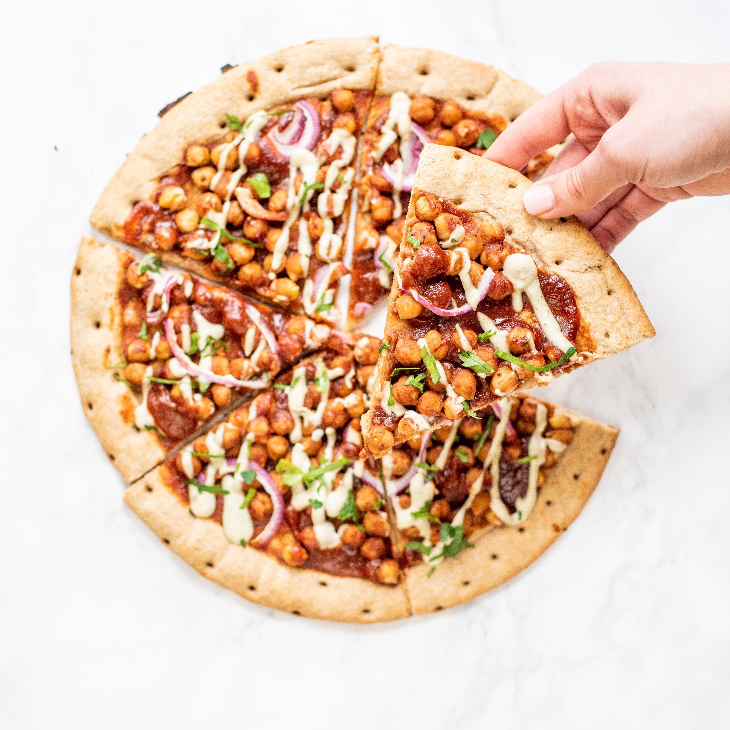 Vegan BBQ Chickpea Pizza - HealthyGirl Kitchen