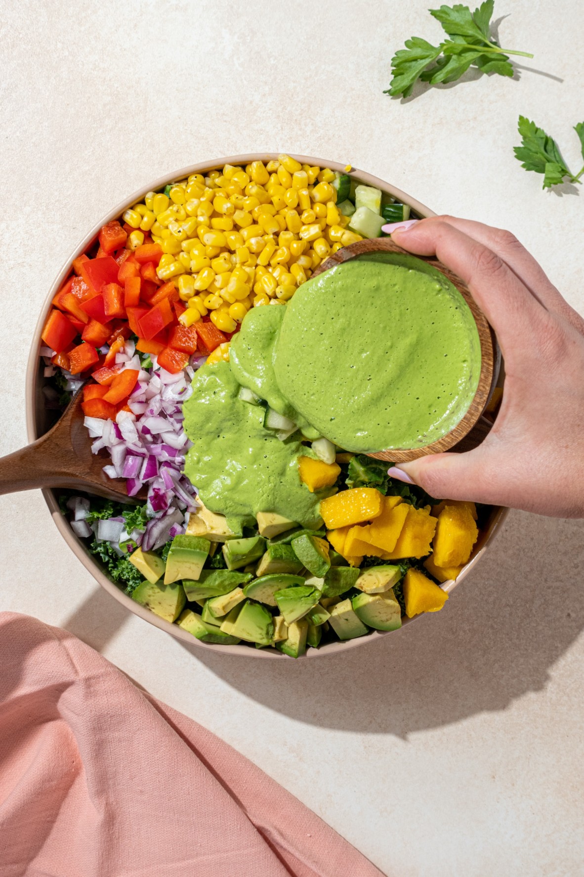 Mango Mama Salad (with creamy cilantro dressing!) - HealthyGirl Kitchen