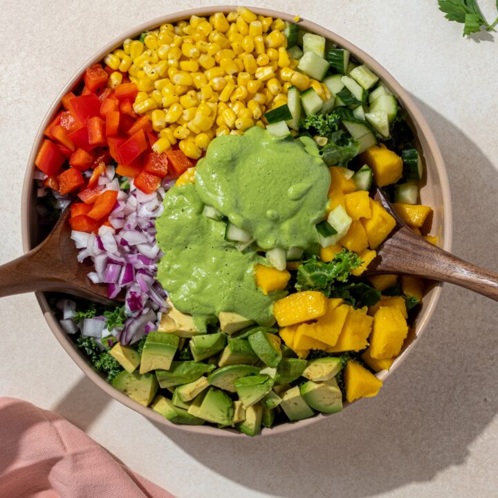 Mango Mama Salad (with creamy cilantro dressing!) - HealthyGirl Kitchen