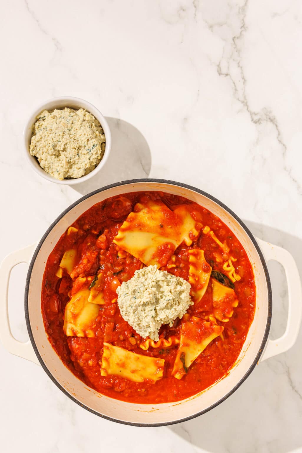 Lasagna Soup (with vegan ricotta and garlic knots!) - HealthyGirl Kitchen